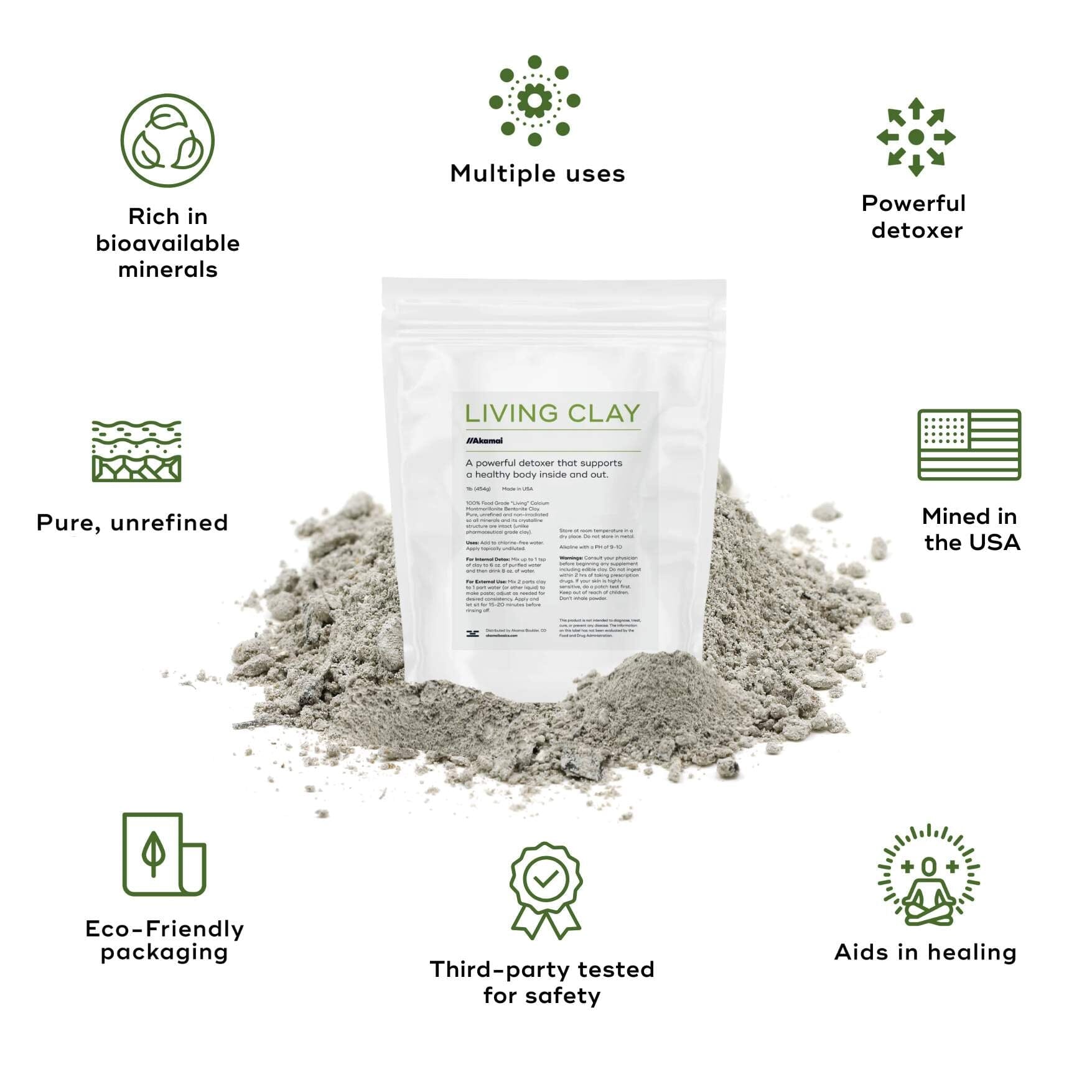 Akamai Living Clay | Calcium Montmorillonite Bentonite Clay